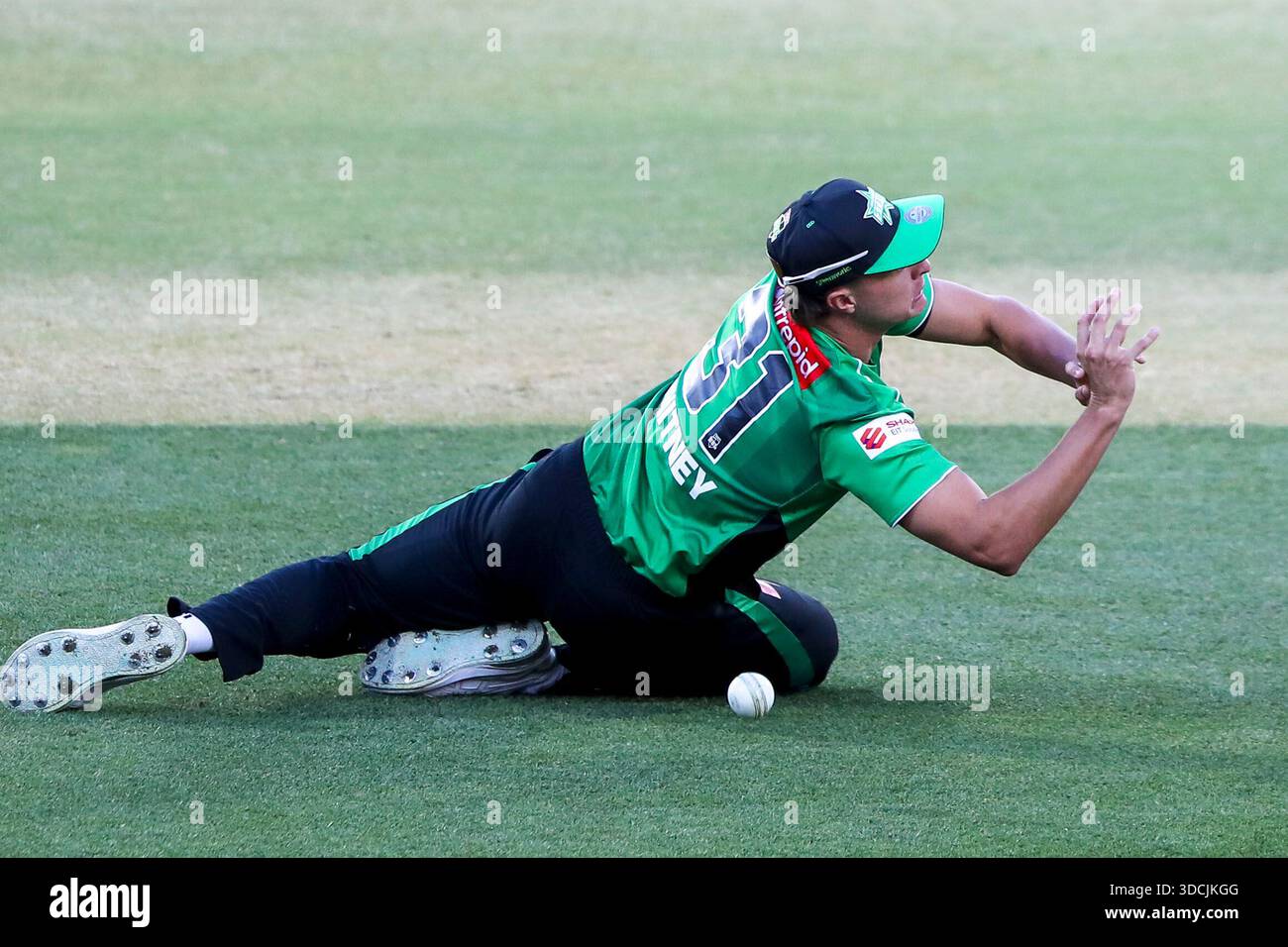 Tom Whitney of the Stars drops a catch during the BBL match between the ...