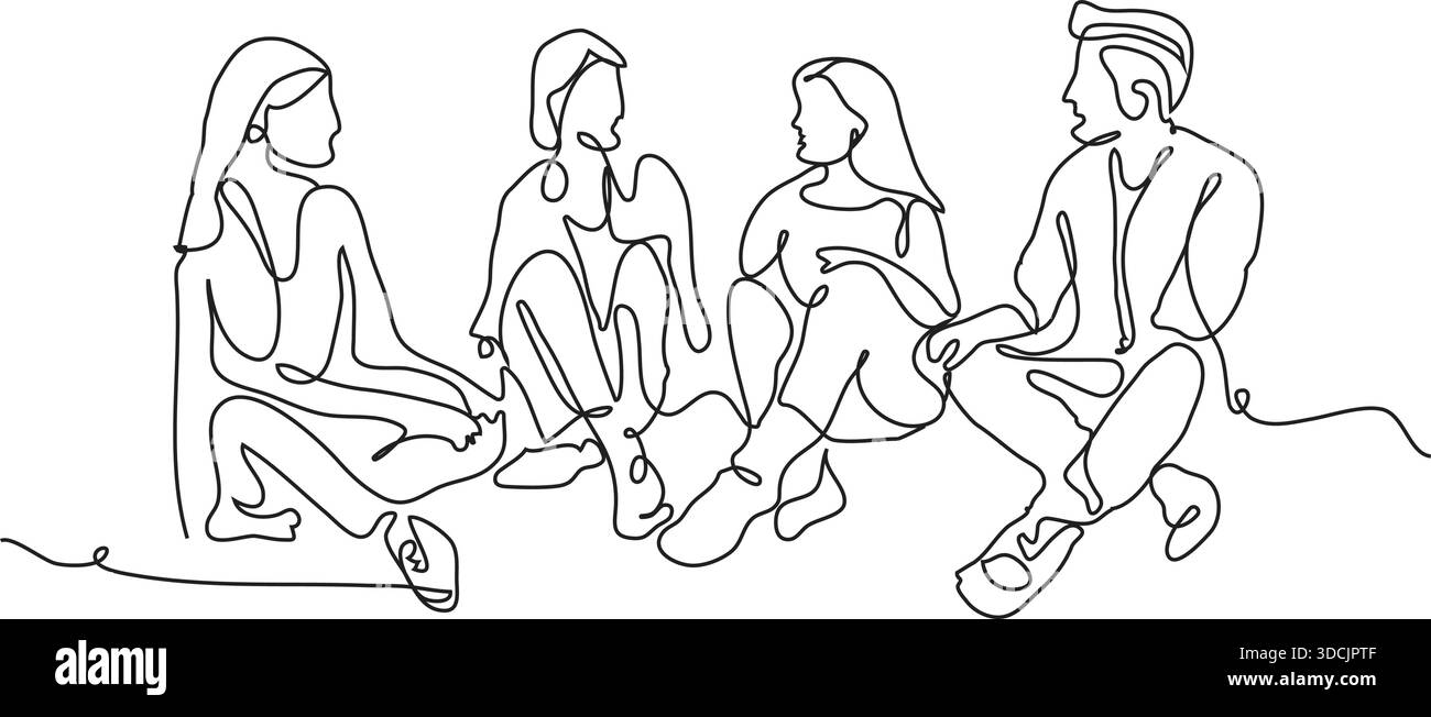 One line minimalist people Stock Vector Images - Alamy