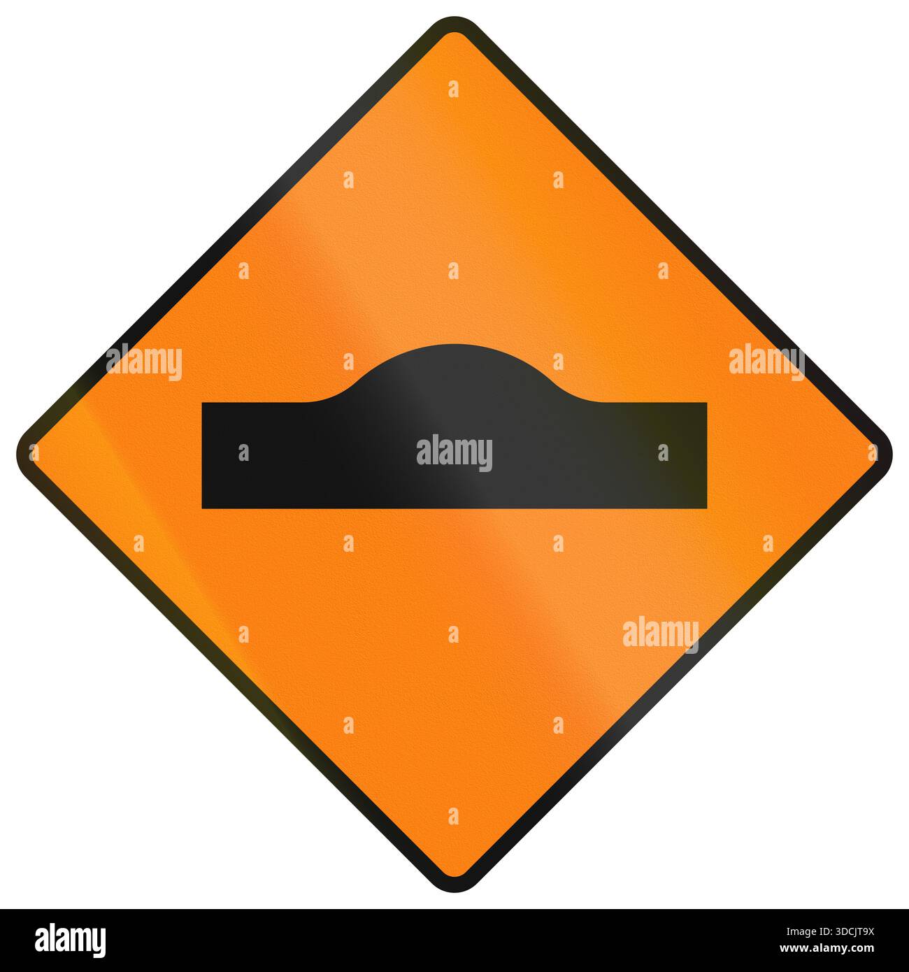 Temporary warning road sign used in Ireland - Speed bump Stock Photo ...