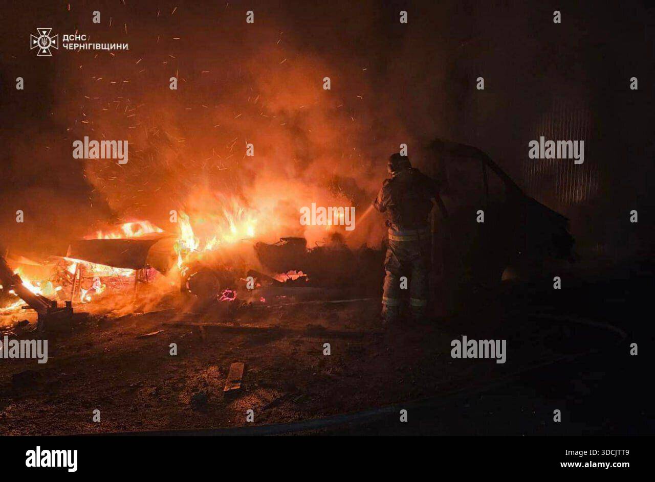 In this photo provided by the Ukrainian Emergency Service on Tuesday ...