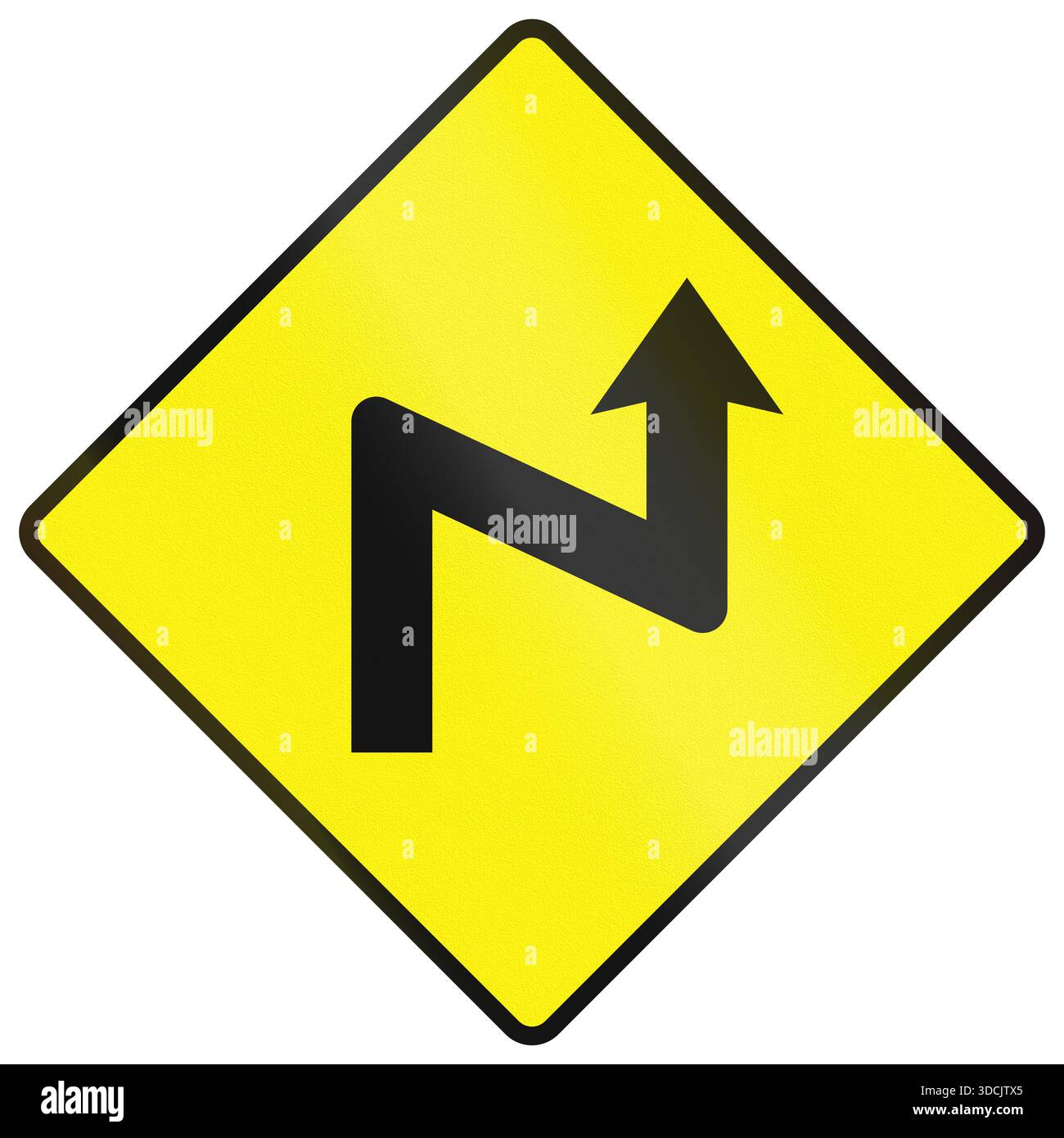 Warning road sign used in Ireland - Double turn first to the right ...