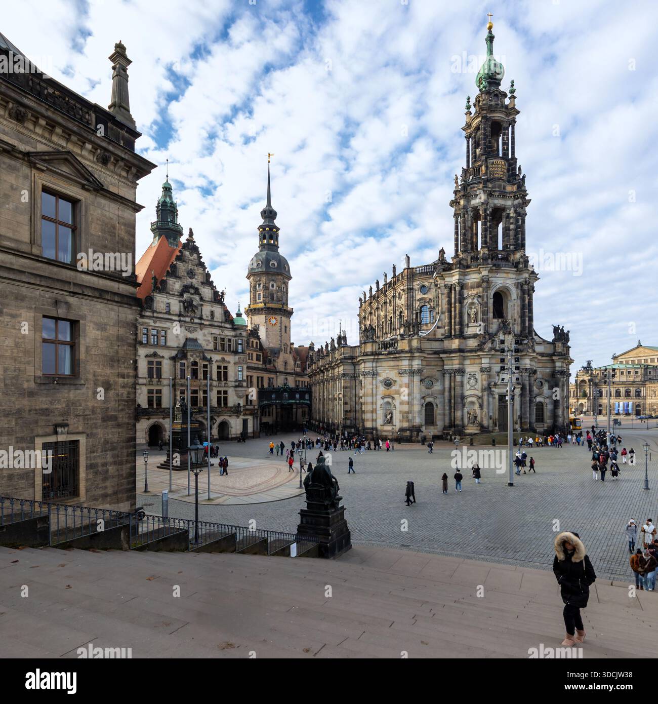 historic castle square in Dresden Stock Photo - Alamy