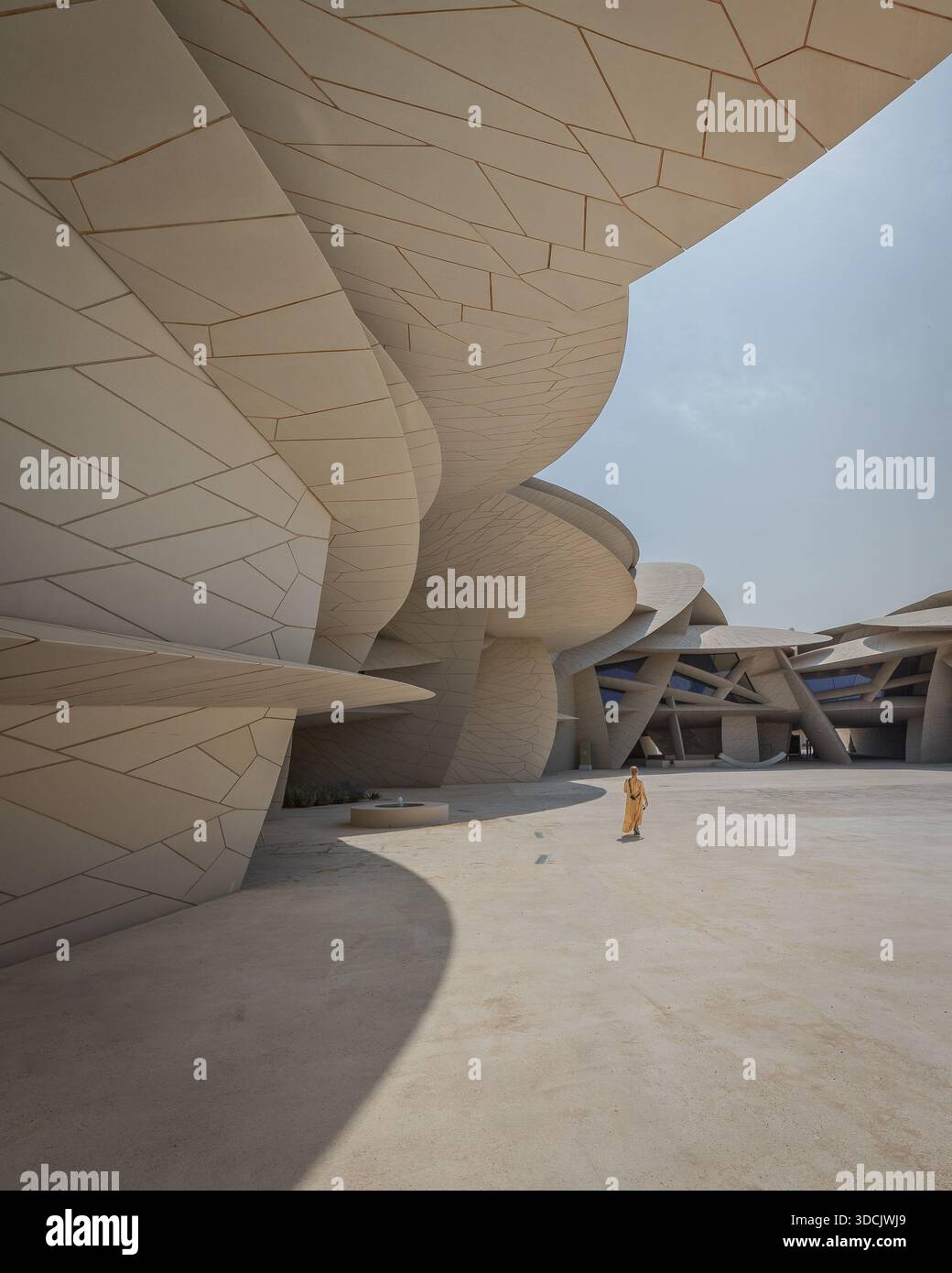 View of the National Museum of Qatar's unique, sand-rose design casting ...