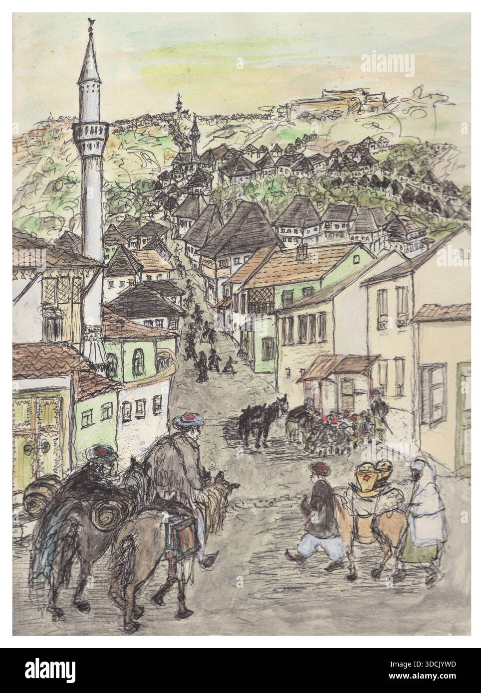 Alley of the old town with town hall Cut Out Stock Images & Pictures ...