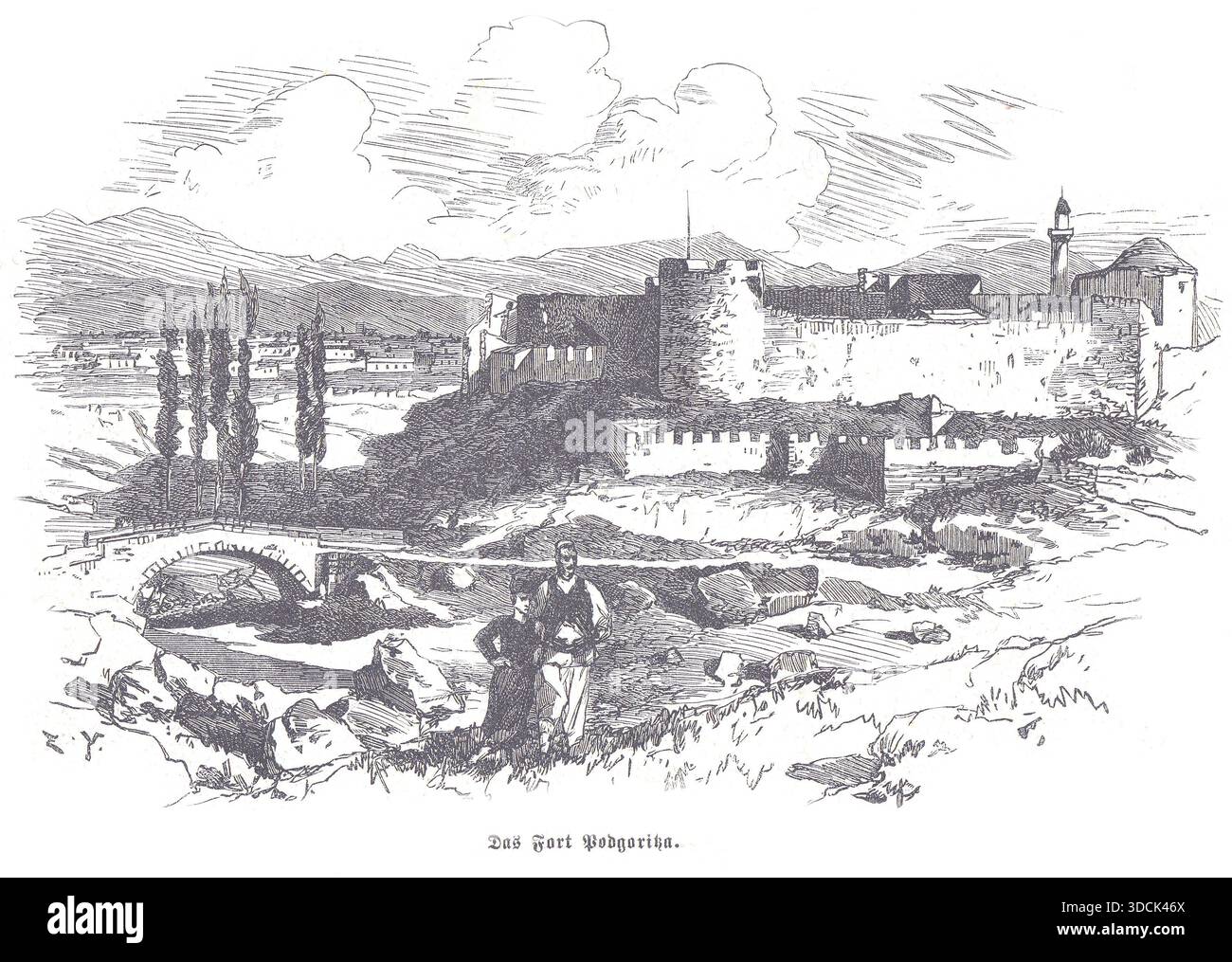 Historic Fortress of Podgorica Overlooking a Wide River Landscape With ...