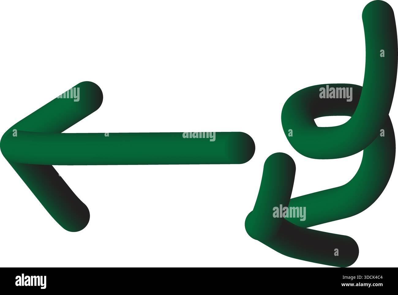 Green arrow and swirling directional symbol on white Stock Vector Image ...