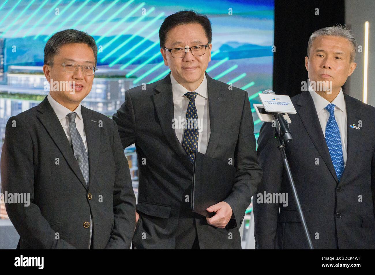 Sun Dong (C), Secretary for Innovation, Technology and Industry, Kevin ...