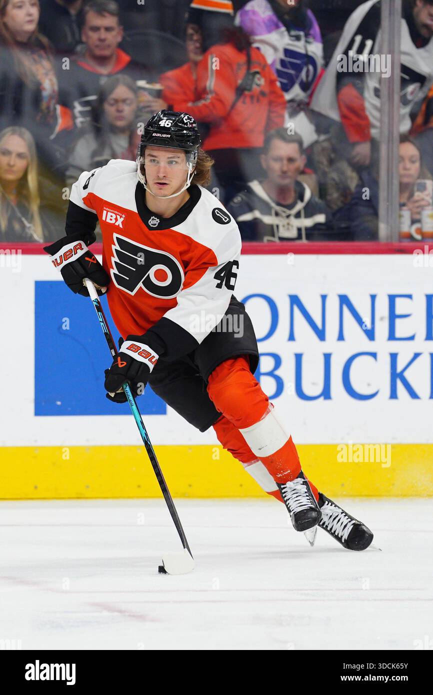 Philadelphia Flyers' Trevor Zegras in action during an NHL hockey game ...