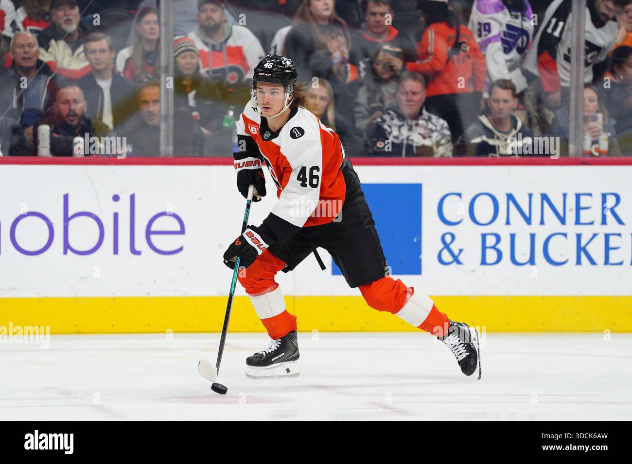 Philadelphia Flyers' Trevor Zegras in action during an NHL hockey game ...