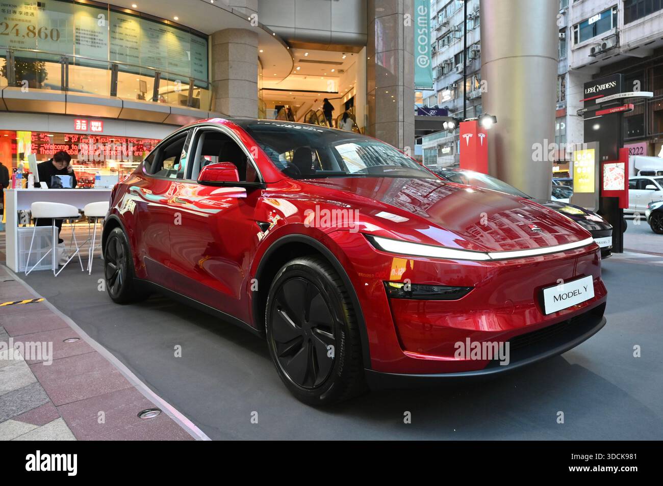 The Tesla model Y display outside of the shopping mall on December 23 ...