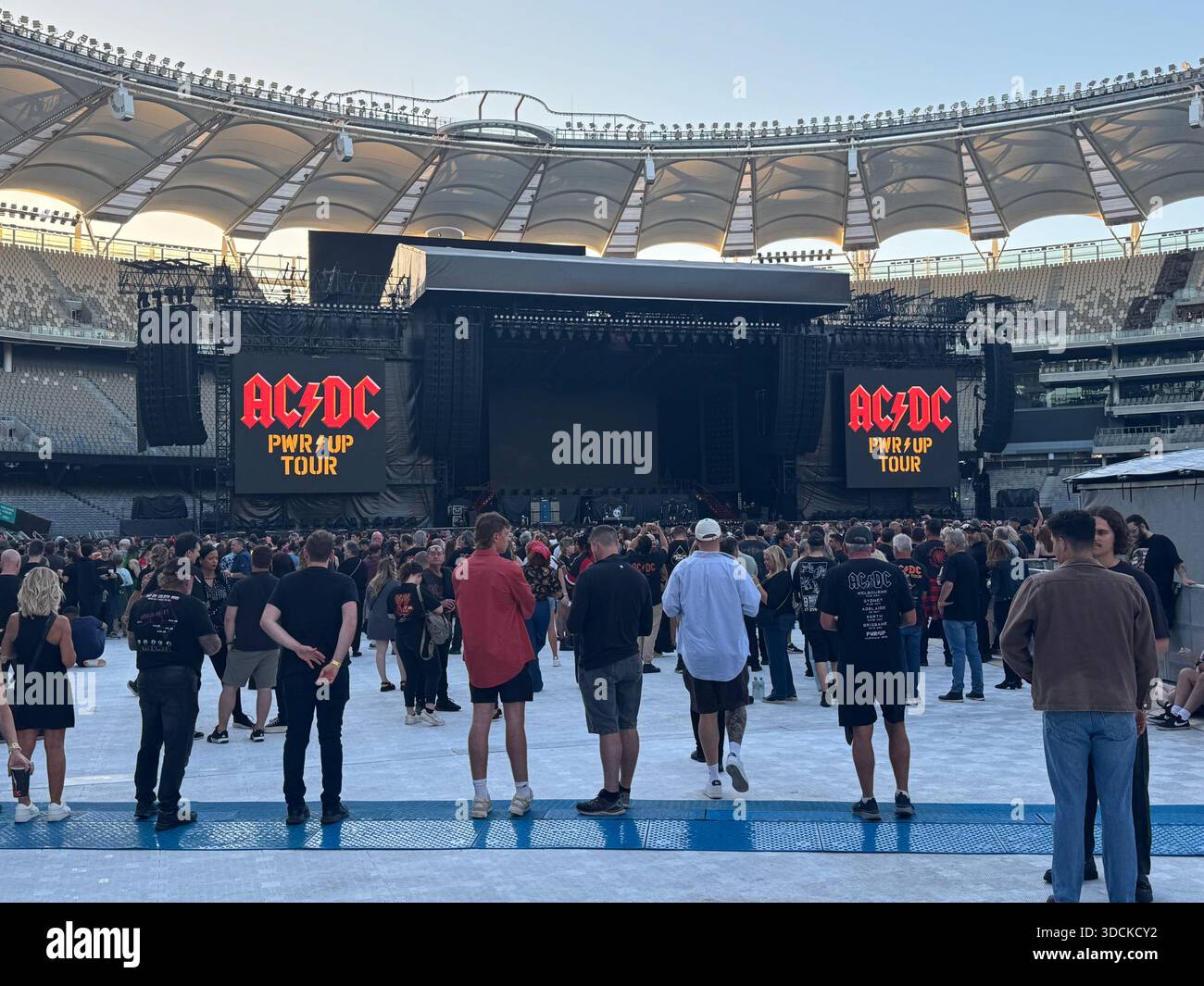 Early crowd of audience for AC/DC Power UP tour 2025 at Optus Stadium ...