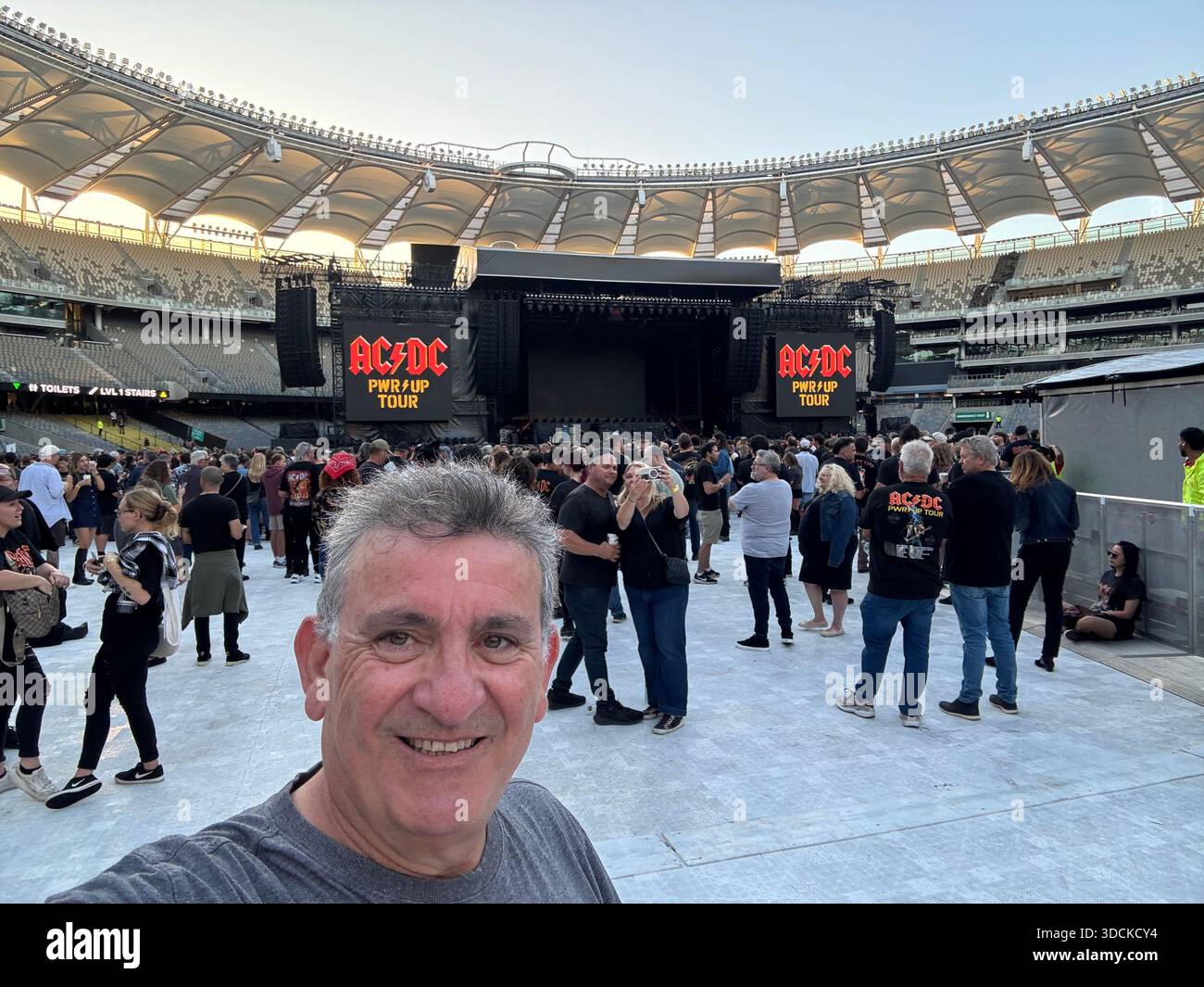 Early crowd of audience for AC/DC Power UP tour 2025 at Optus Stadium ...