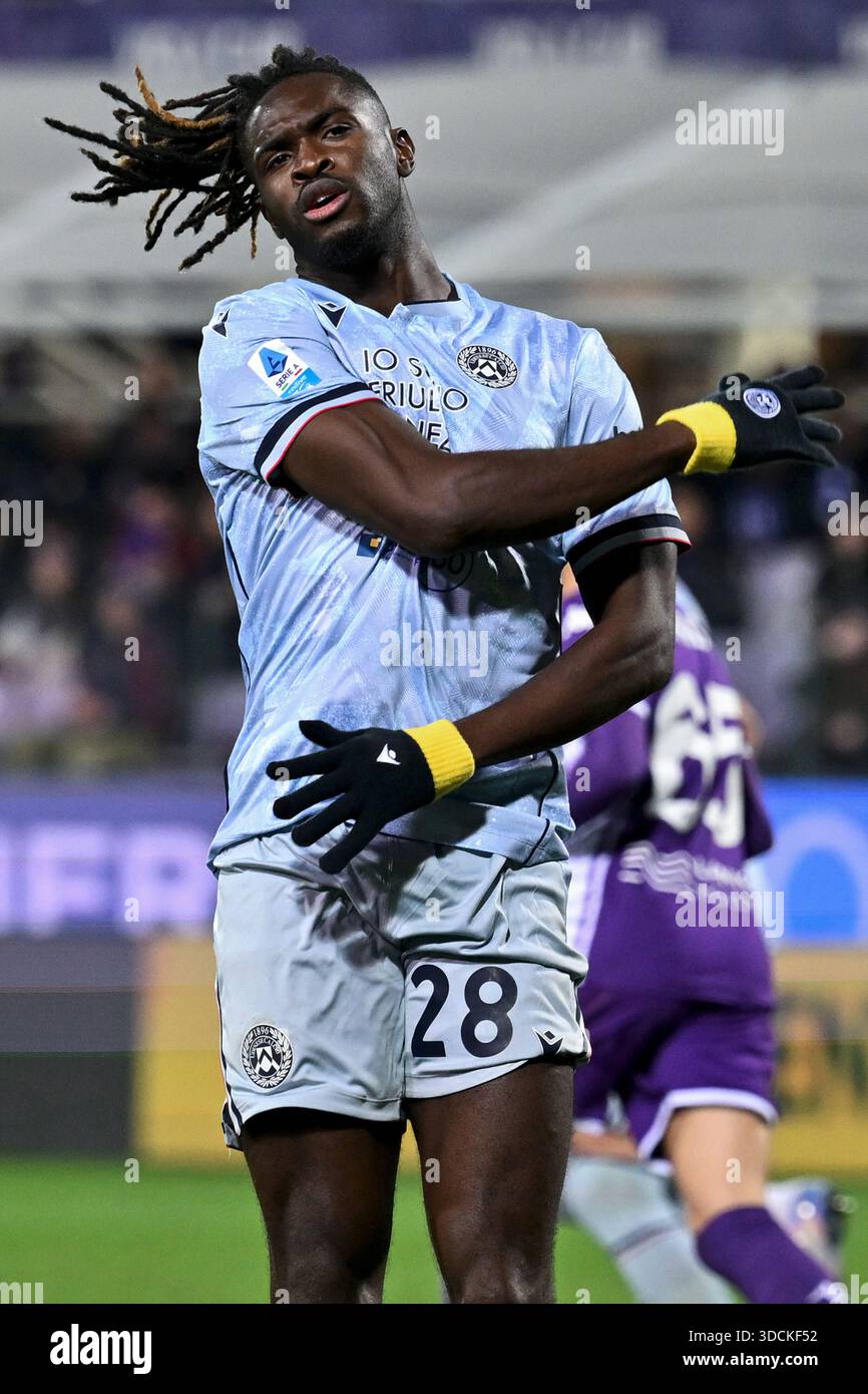 Udinese Calcio's defender Oumar Solet shows his dejection during ACF ...