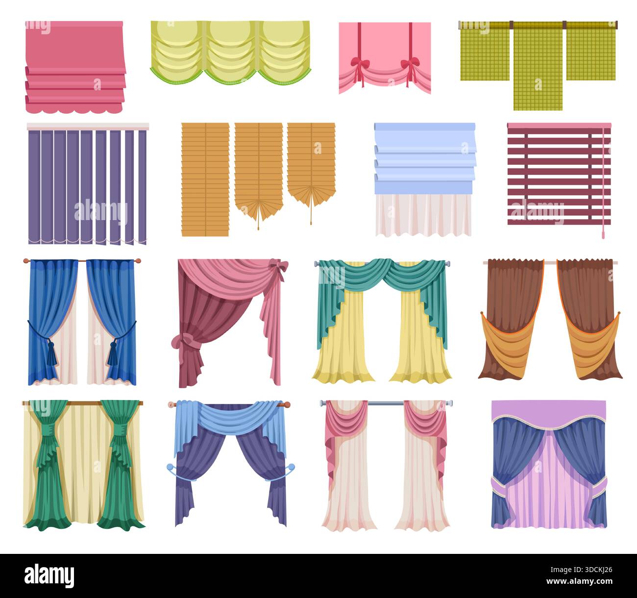 Curtains in window Cut Out Stock Images & Pictures - Alamy