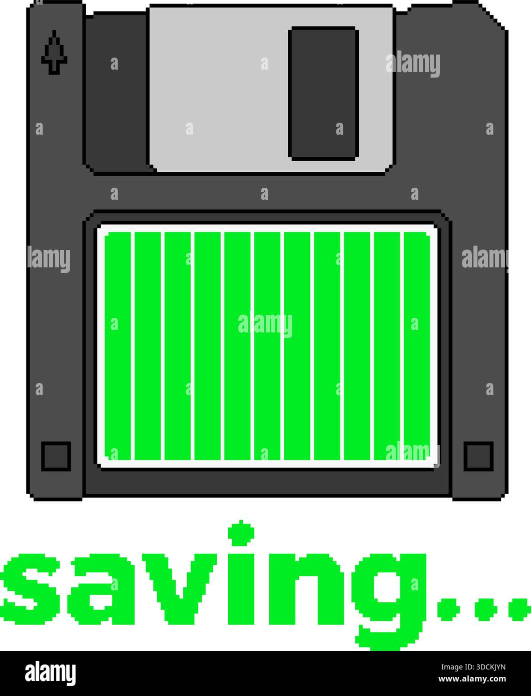 Full progress bar on floppy disk pixel vector illustration Stock Vector ...
