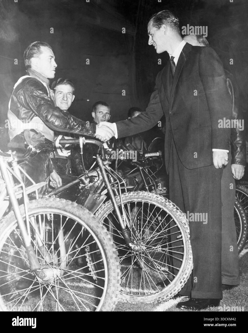 Prince Philip, the Duke of Edinburgh shaking hands with Ron Johnson at ...