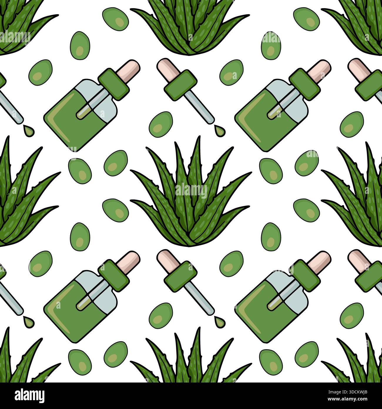 Bottles essential oil aloe Stock Vector Images - Alamy
