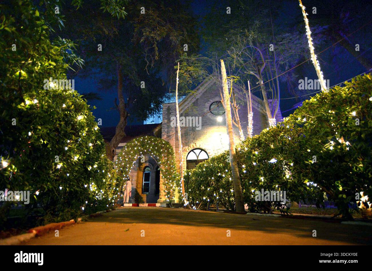 KARACHI, PAKISTAN, DEC 23: Beautiful illuminated view of Central Brooks ...