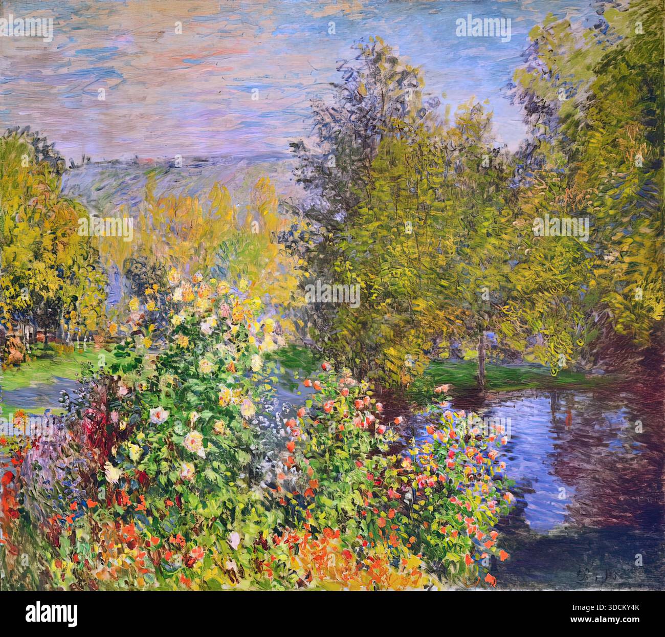 Claude Monet a corner of the garden at Montgeron 1877 oil on canvas ...