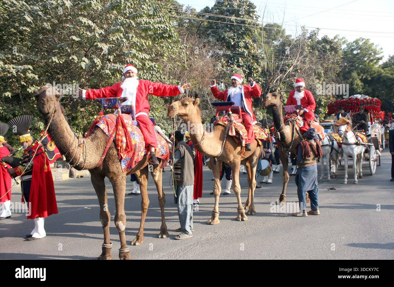LAHORE, PAKISTAN, DEC 23: Members of Christian Community are holding ...