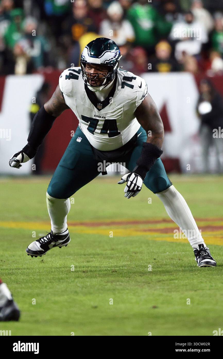 Philadelphia Eagles offensive tackle Fred Johnson (74) blocks during an ...
