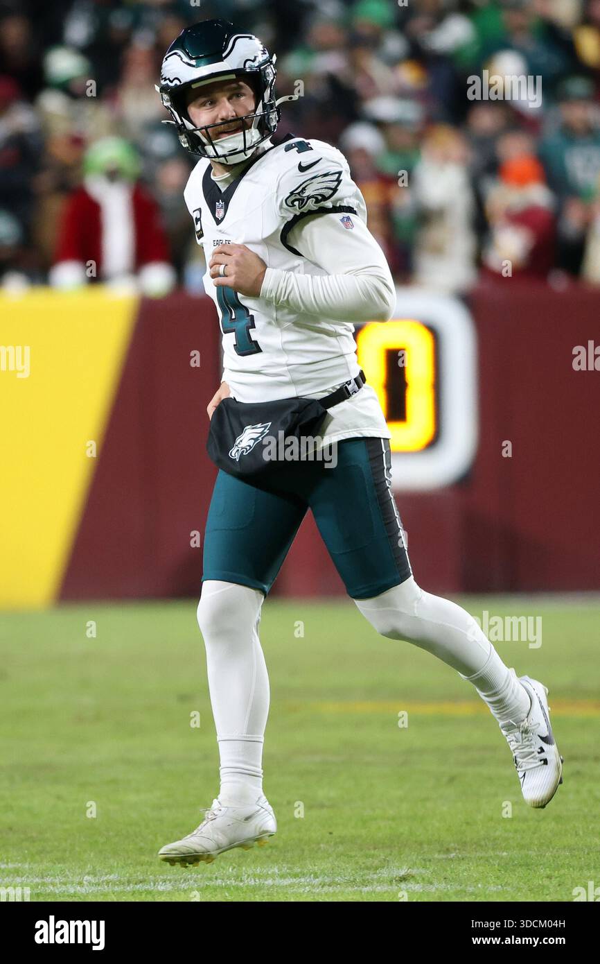 Philadelphia Eagles place kicker Jake Elliott (4) looks on during an ...