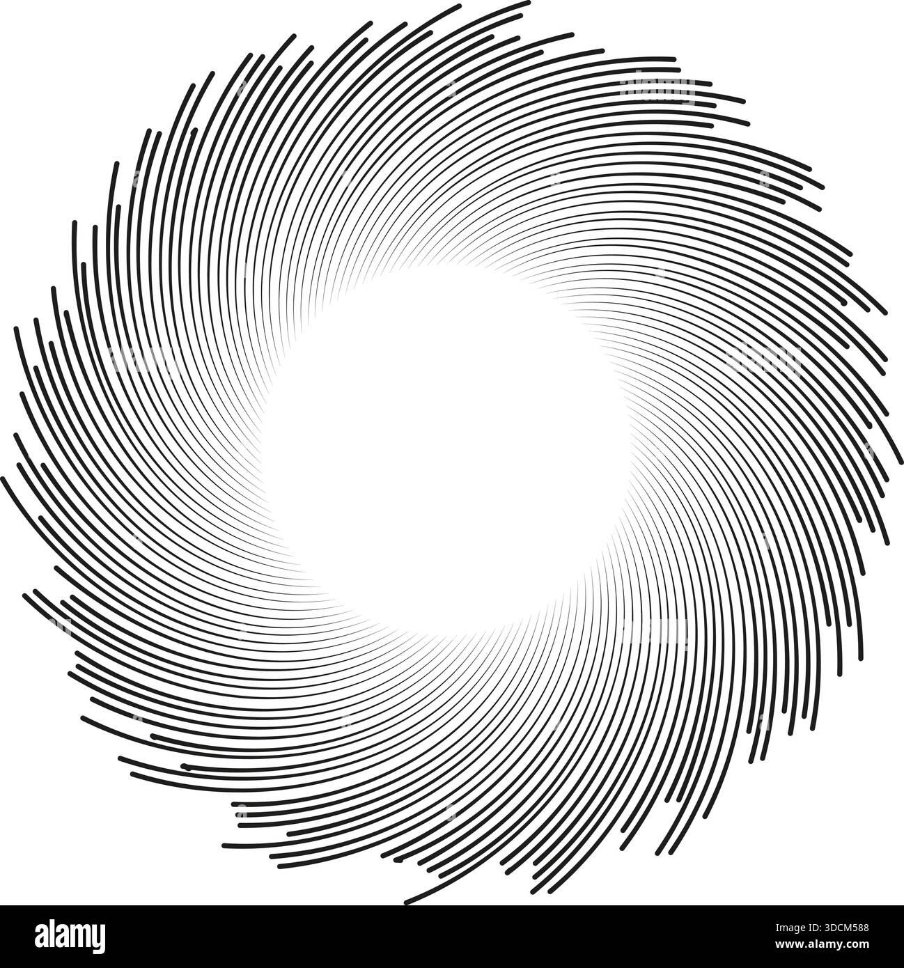 Irregular rays form a vortex with an empty center, and the rays taper ...
