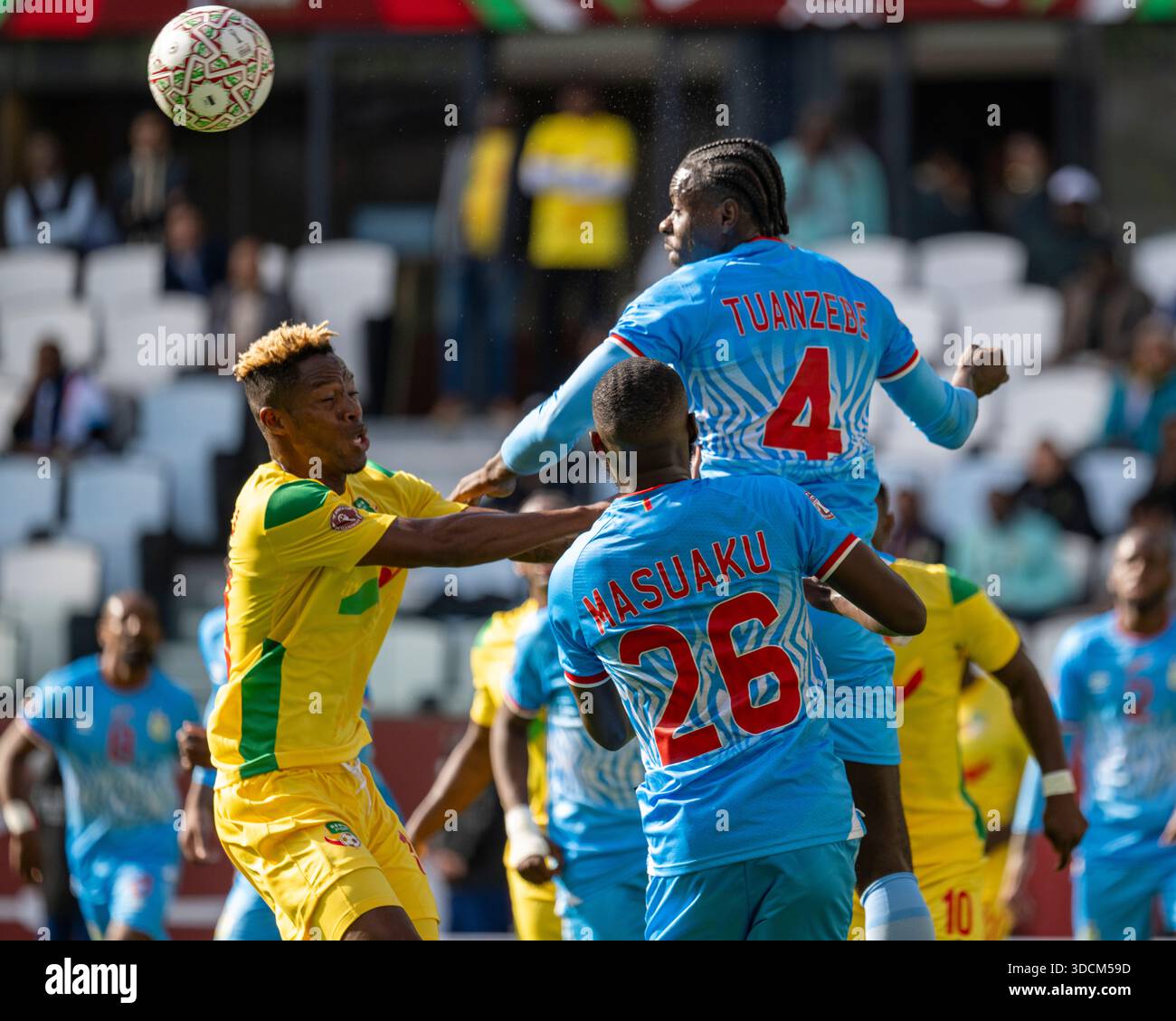 Axel Tuanzebe of Congo DR heads the ball during the Africa Cup of ...