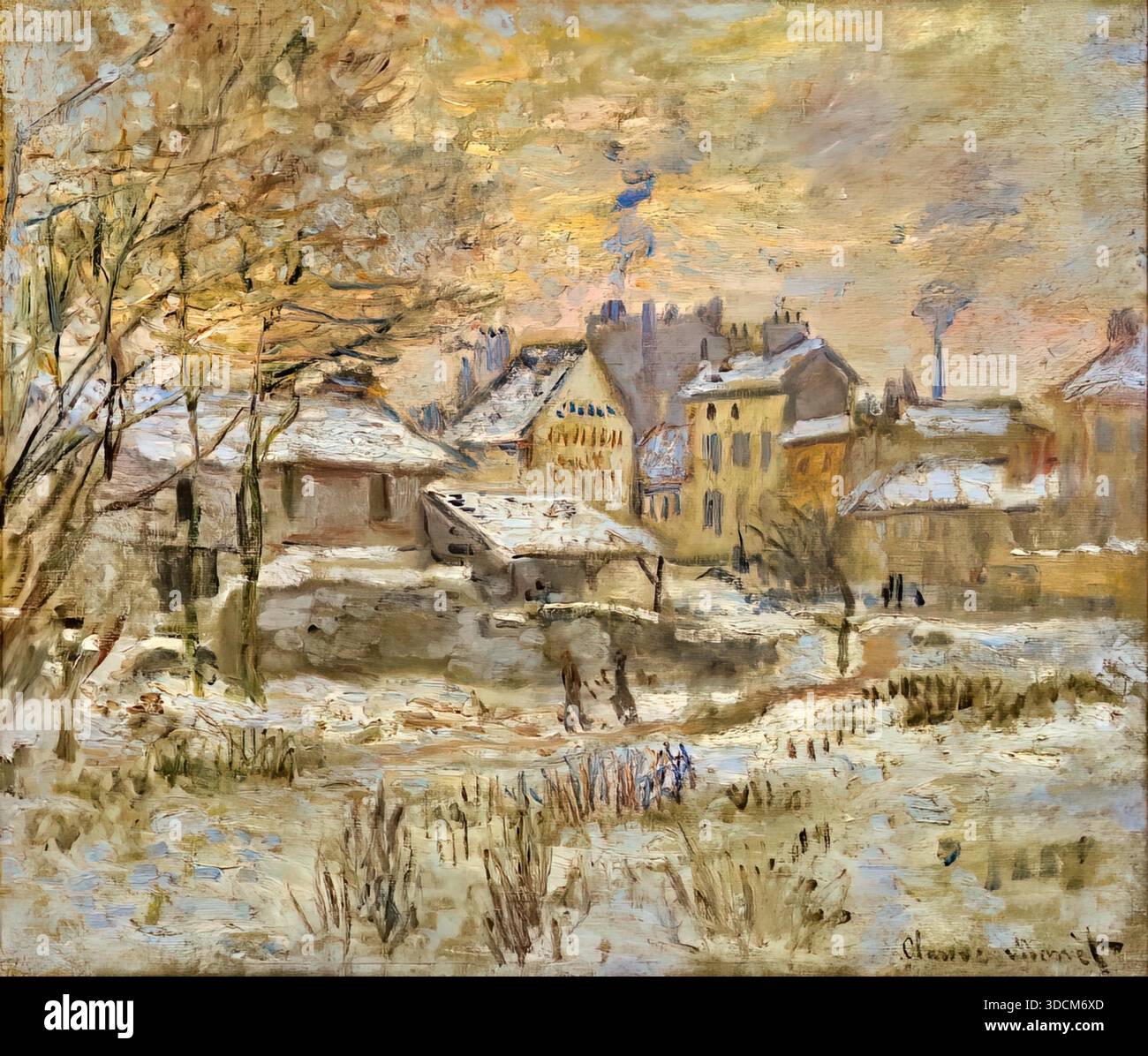 Claude Monet snow effect with setting sun 1875 oil on canvas luminous ...