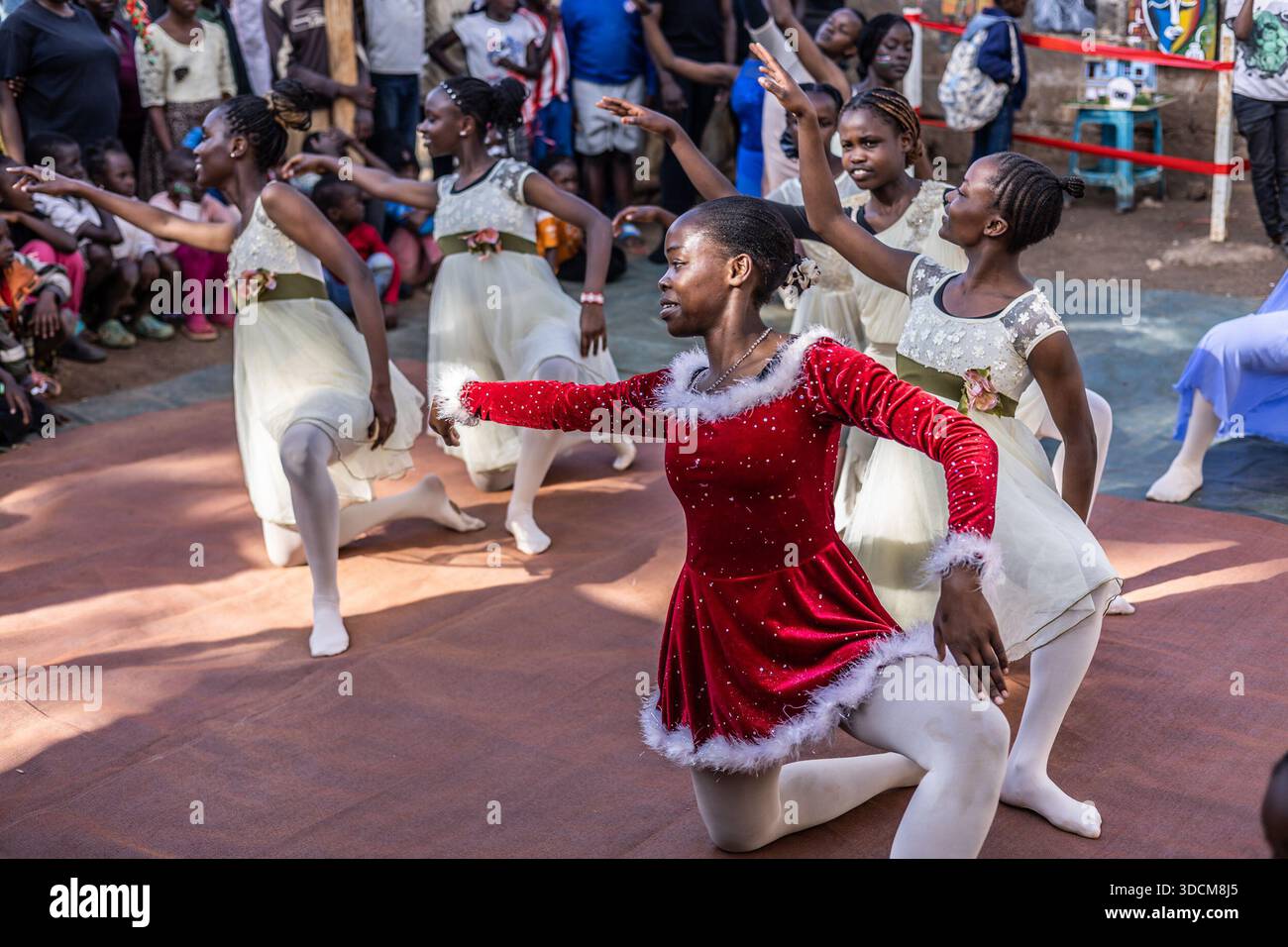 Young dancers perform during a Christmas ballet event in Nairobi ...