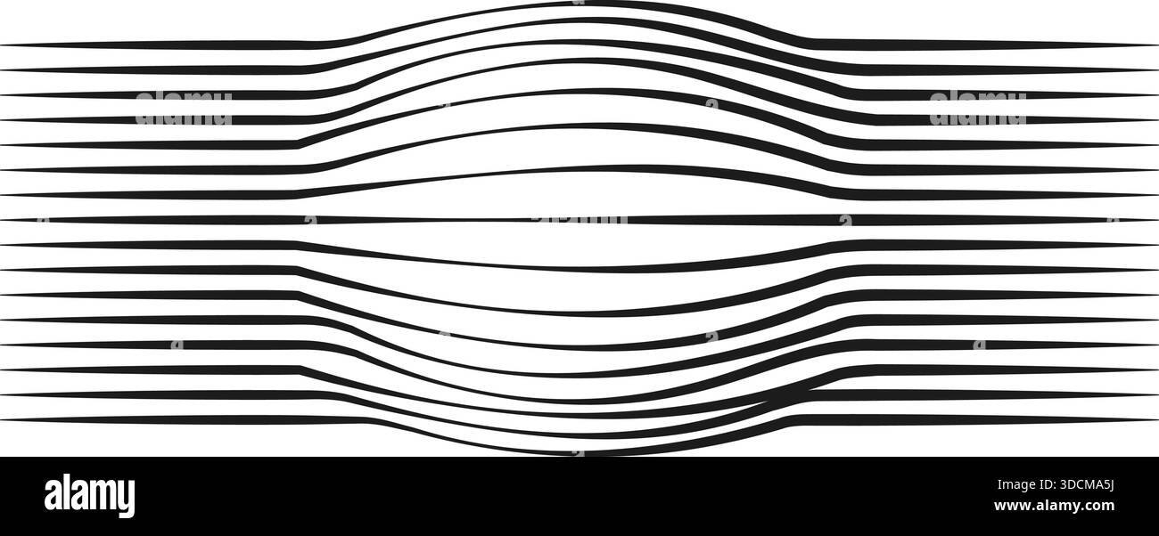 Parallel lines with an inflated effect in the center, creating a ...