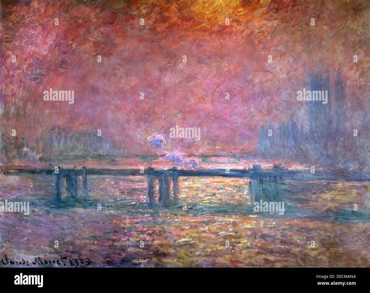 Claude Monet the Thames at Charing Cross 1903 oil on canvas luminous ...