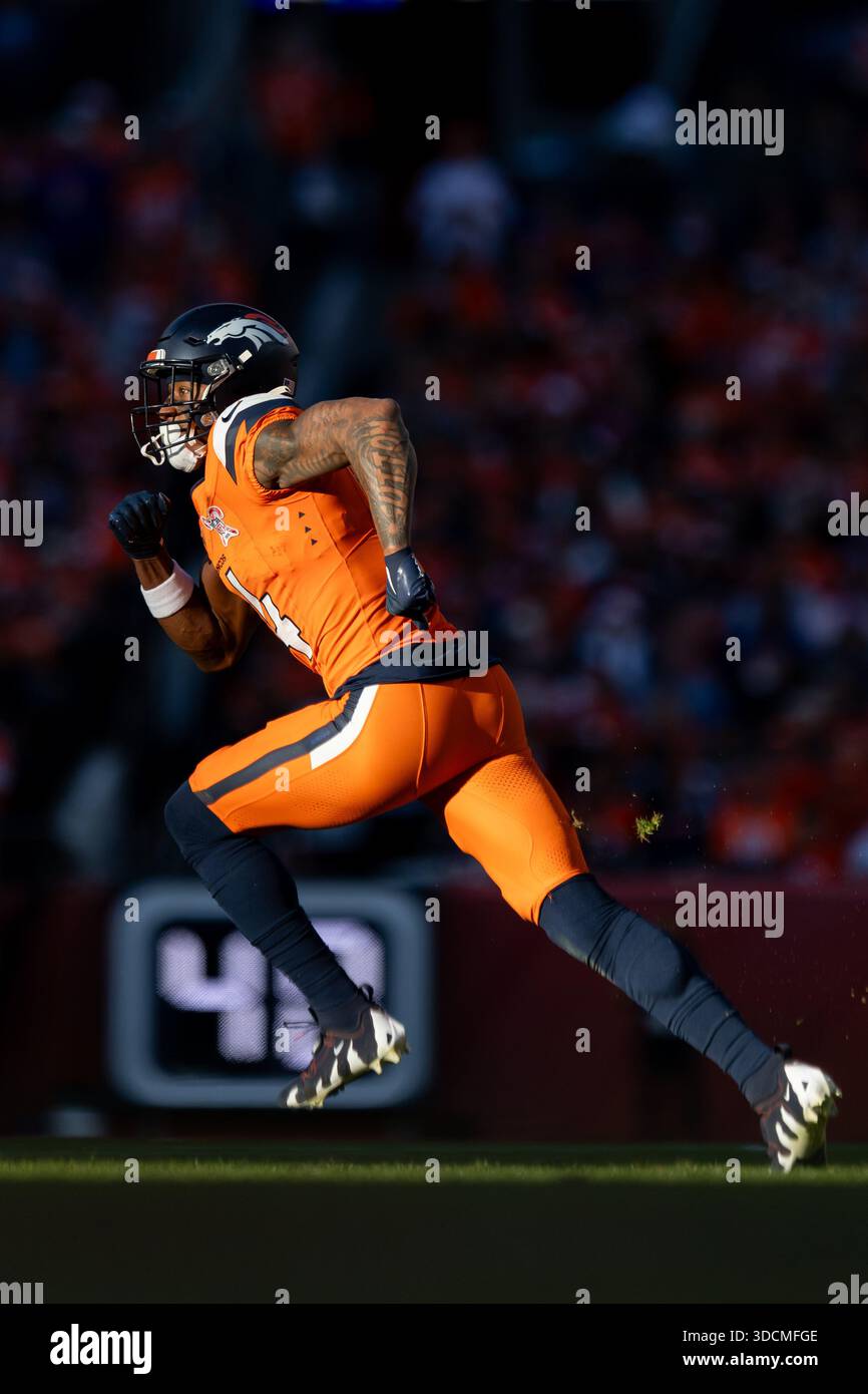 Denver Broncos wide receiver Courtland Sutton (14) runs a route against ...