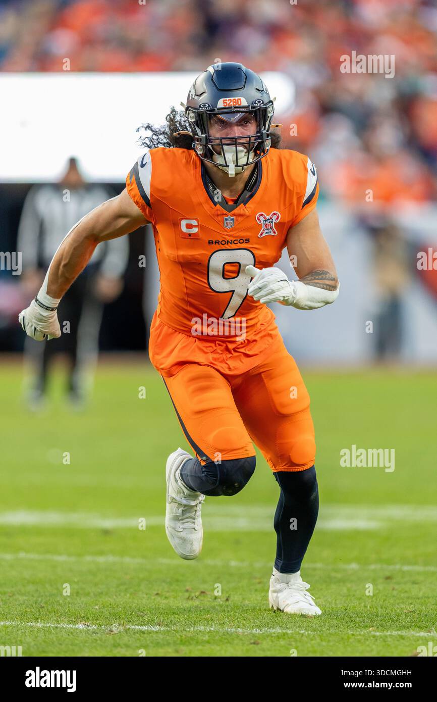 Denver Broncos linebacker Talanoa Hufanga (9) against the Jacksonville ...