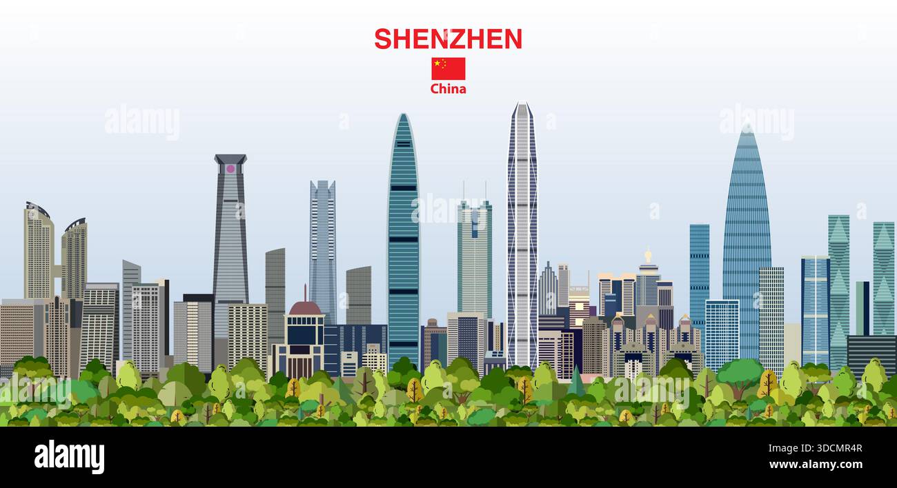 Modern chinese city of shenzhen Stock Vector Images - Alamy
