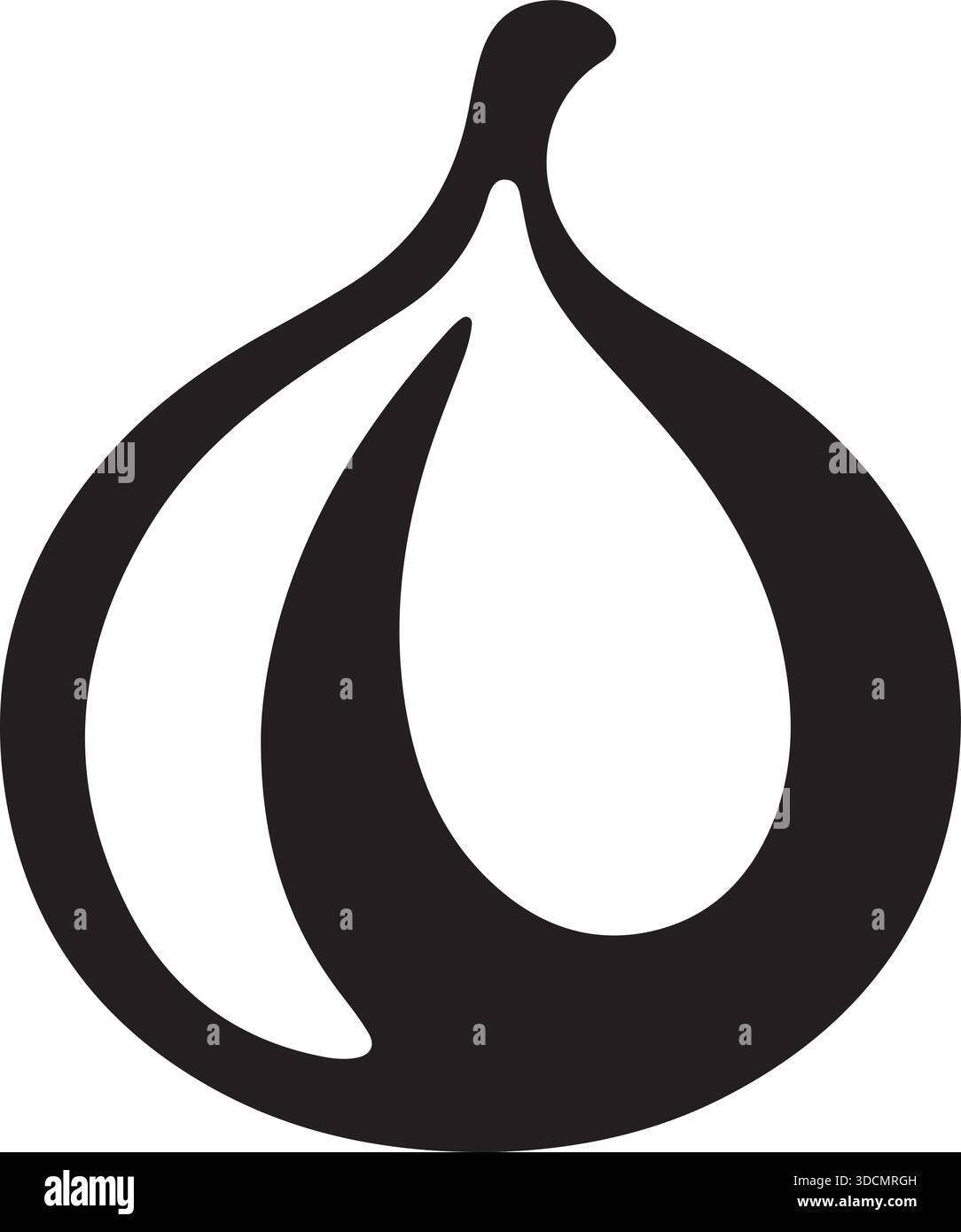 Onion Flame Silhouette is a bold, minimalist icon blending the curves ...