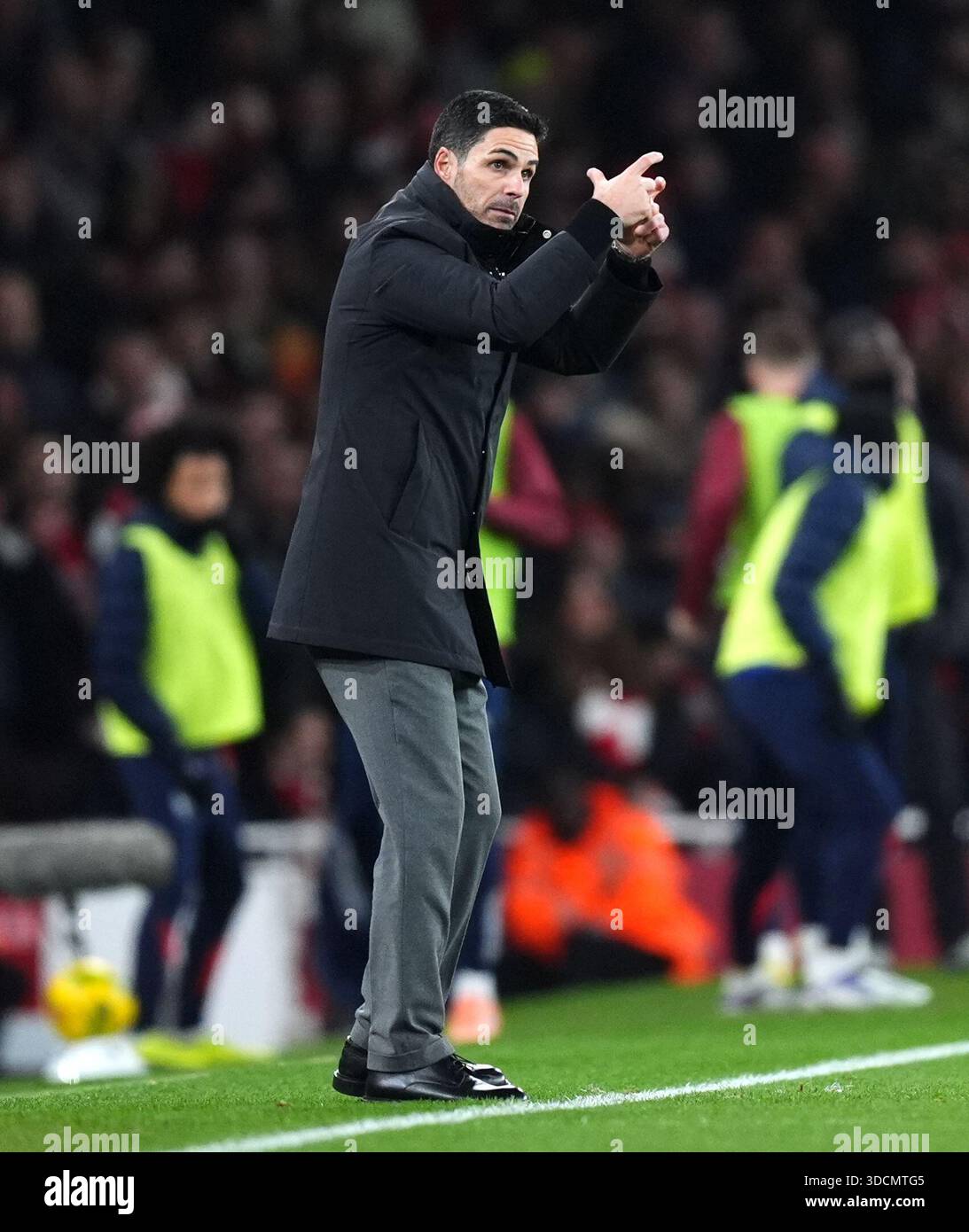 Arsenal manager Mikel Arteta on the touchline during the Carabao Cup ...