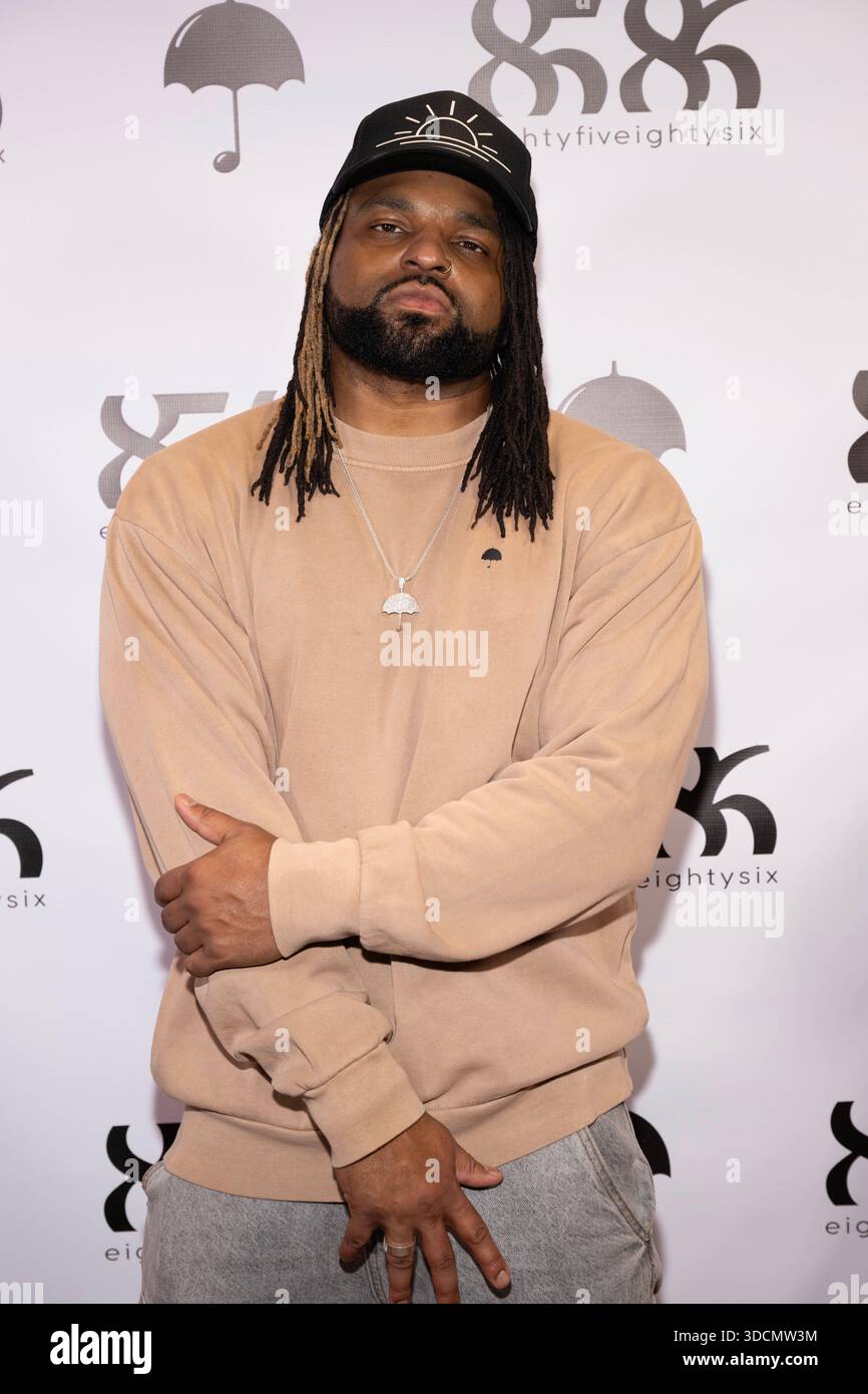 American rapper / Artist J French attends Umbrella Clothing line launch ...