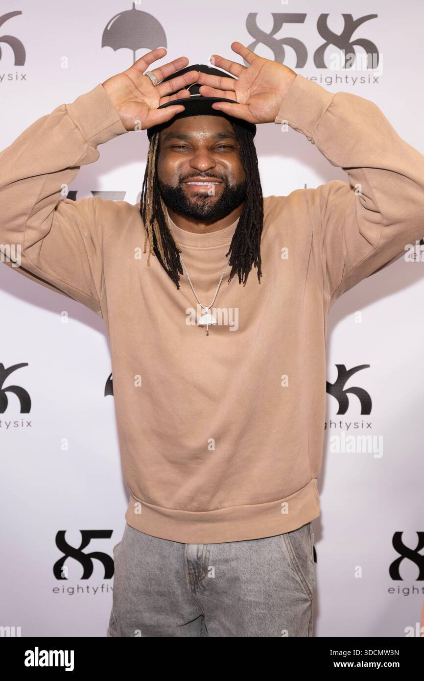 American rapper / Artist J French attends Umbrella Clothing line launch ...