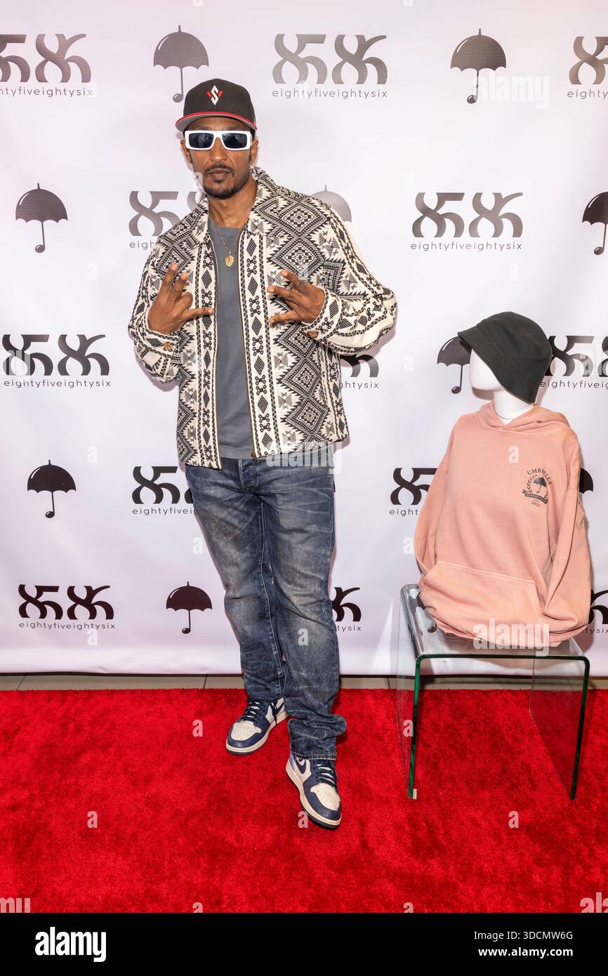 Music Artist Sam Vod attends Umbrella Clothing line launch party By J ...