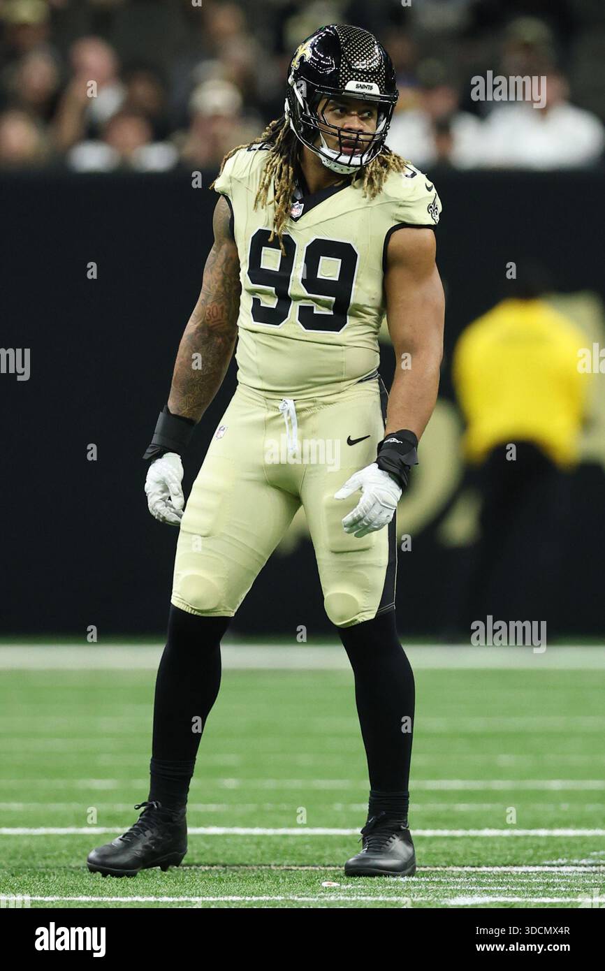 New Orleans Saints defensive end Chase Young (99) lines up against the ...