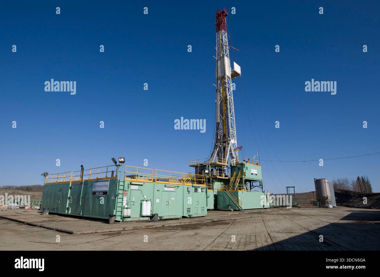 A natural gas drill rig is seen in Toms Lake, B.C., Thursday, April 16 ...