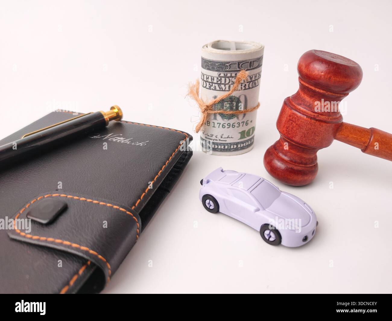 The image is a symbolic representation of legal issues related to ...
