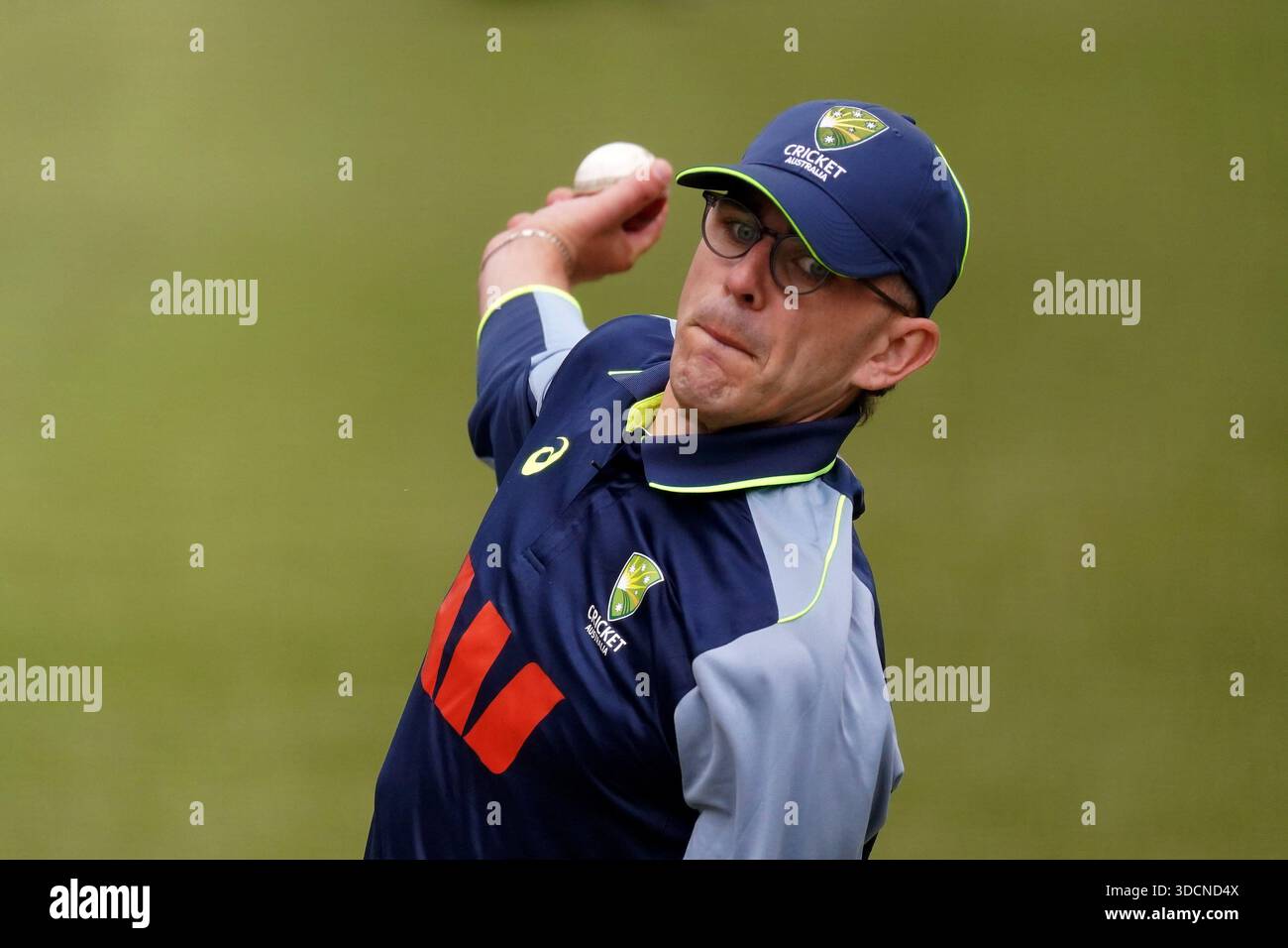 Australia's Todd Murphy bowls during a nets session at the Melbourne ...