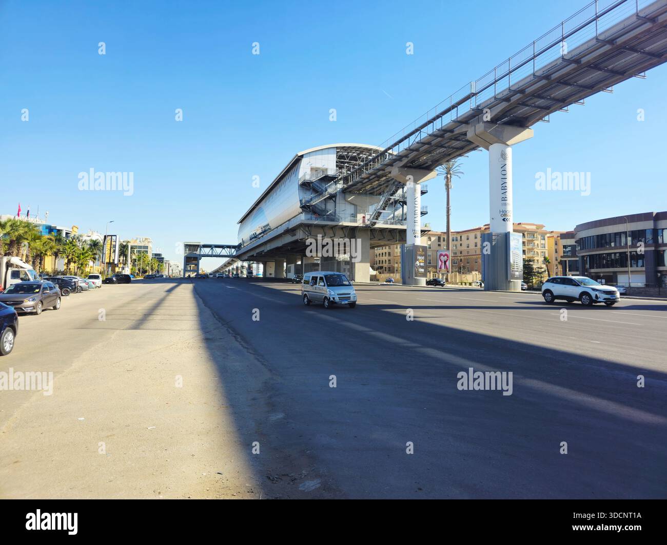 Cairo, Egypt, December 20 2025: The Cairo Monorail, a two-line rapid ...