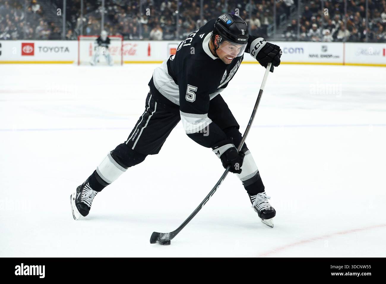 Los Angeles Kings defenseman Cody Ceci (5) shoots during the second ...