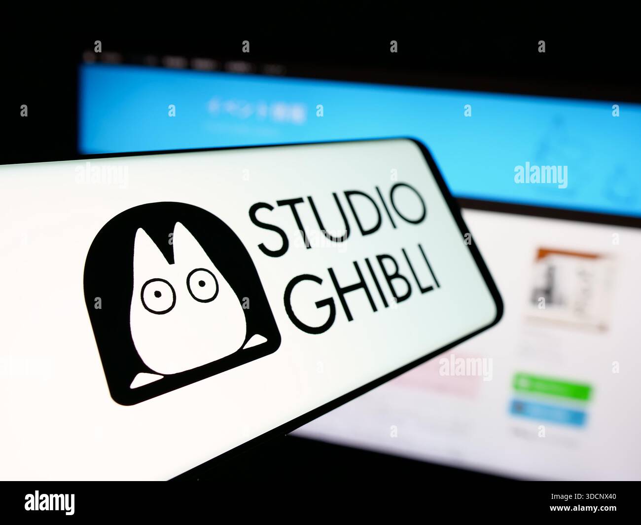 In this photo illustration, a smartphone with the logo of Japanese ...