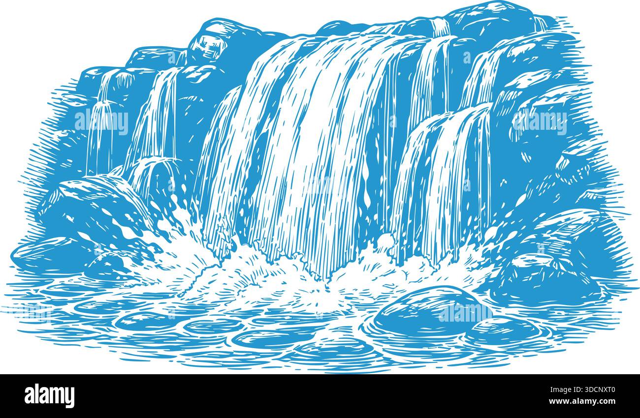 Waterfall plunge pool Stock Vector Images - Alamy