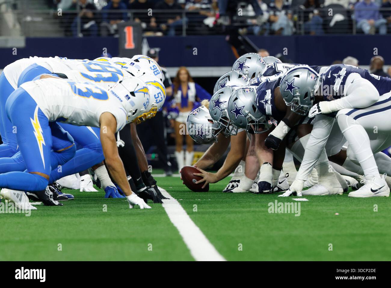 Dallas Cowboys line of scrimmage during a NFL football game against the ...