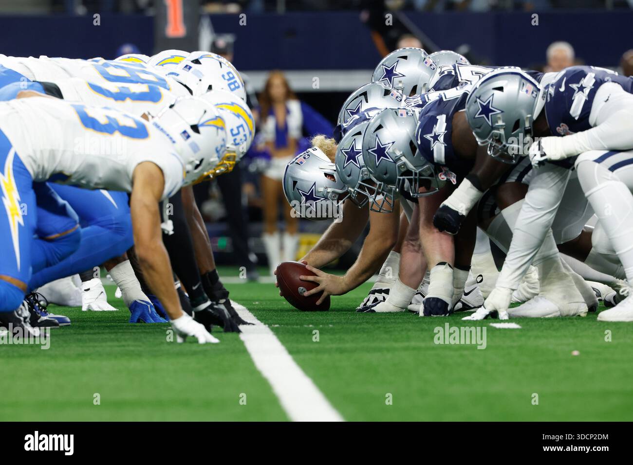 Dallas Cowboys line of scrimmage during a NFL football game against the ...